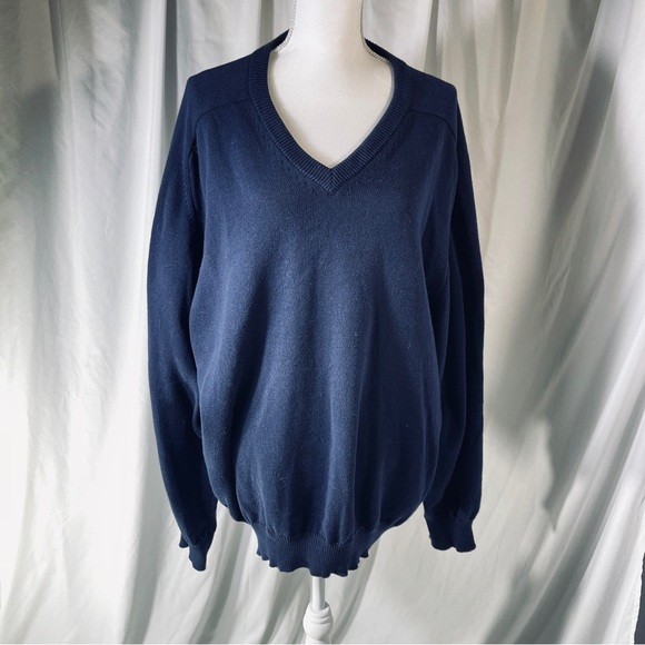 Izod | Sweaters | Izod Club Vintage Mens V Neck Navy Blue Made In Usa ...